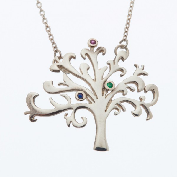 Shin-Tree of Life Silver Pendant with Multi Stones – Aimee Golant