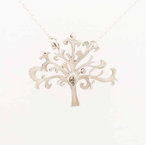 Shin-Tree of Life Large Silver Necklace with Garnets – Aimee Golant