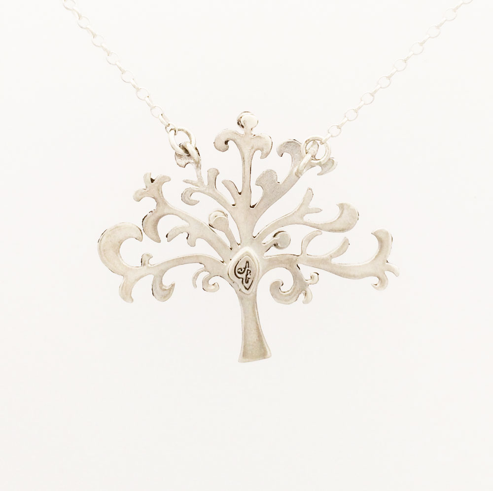 Shin-Tree of Life Large Silver Necklace with Garnets – Aimee Golant